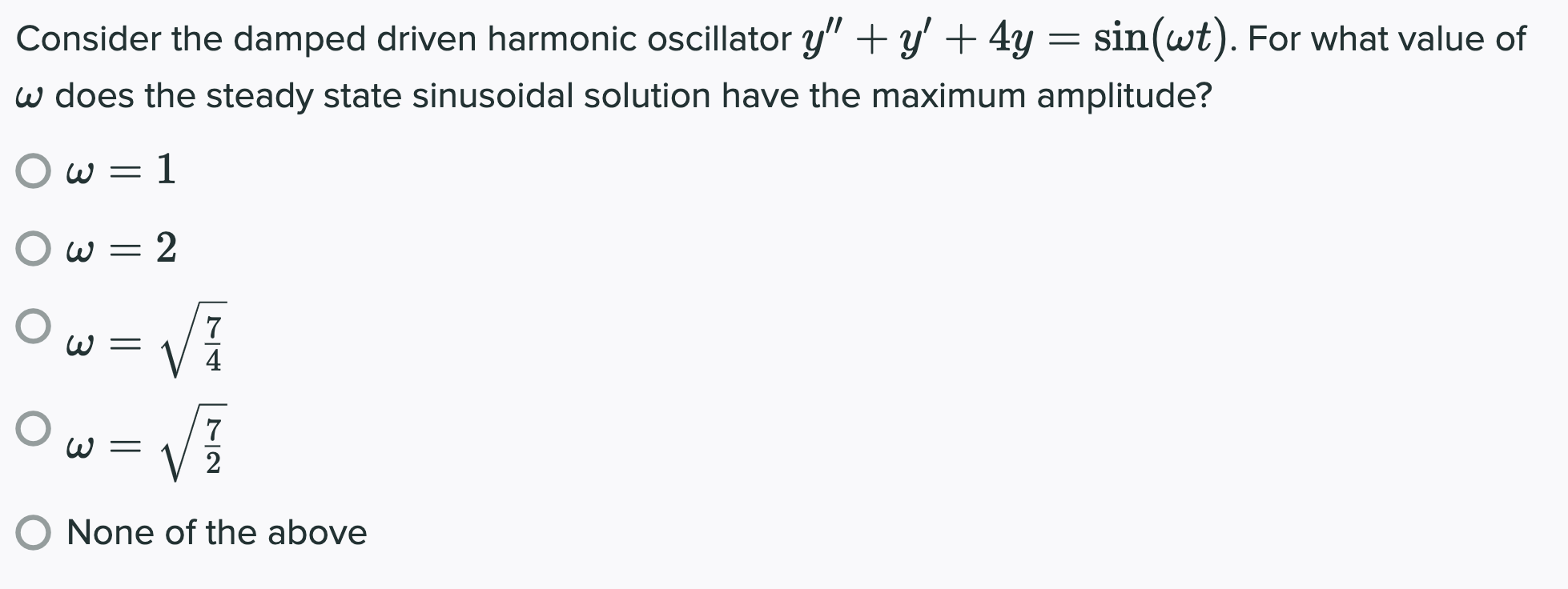 Solved Consider the damped driven harmonic oscillator | Chegg.com