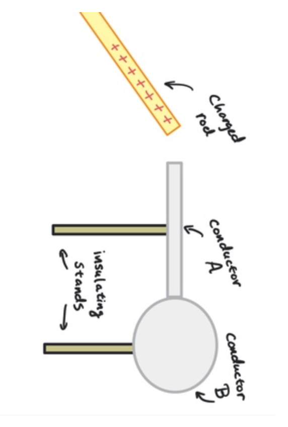 Solved Initially a neutral metal rod is touching a neutral | Chegg.com