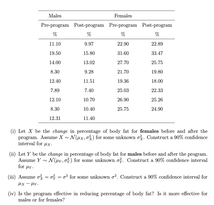 Solved Students in a semester-long health-fitness program | Chegg.com