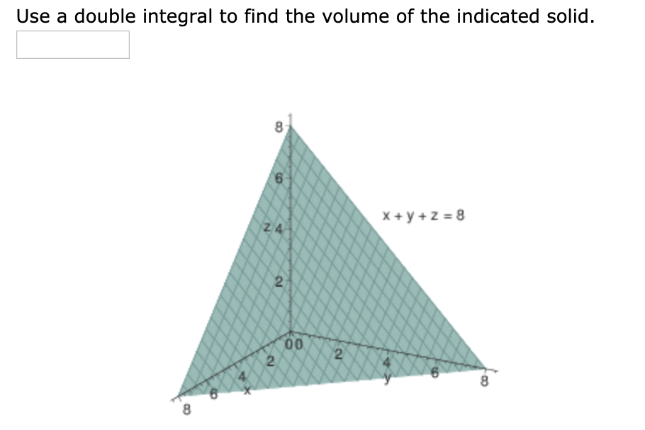 Solved Use a double integral to find the volume of the | Chegg.com