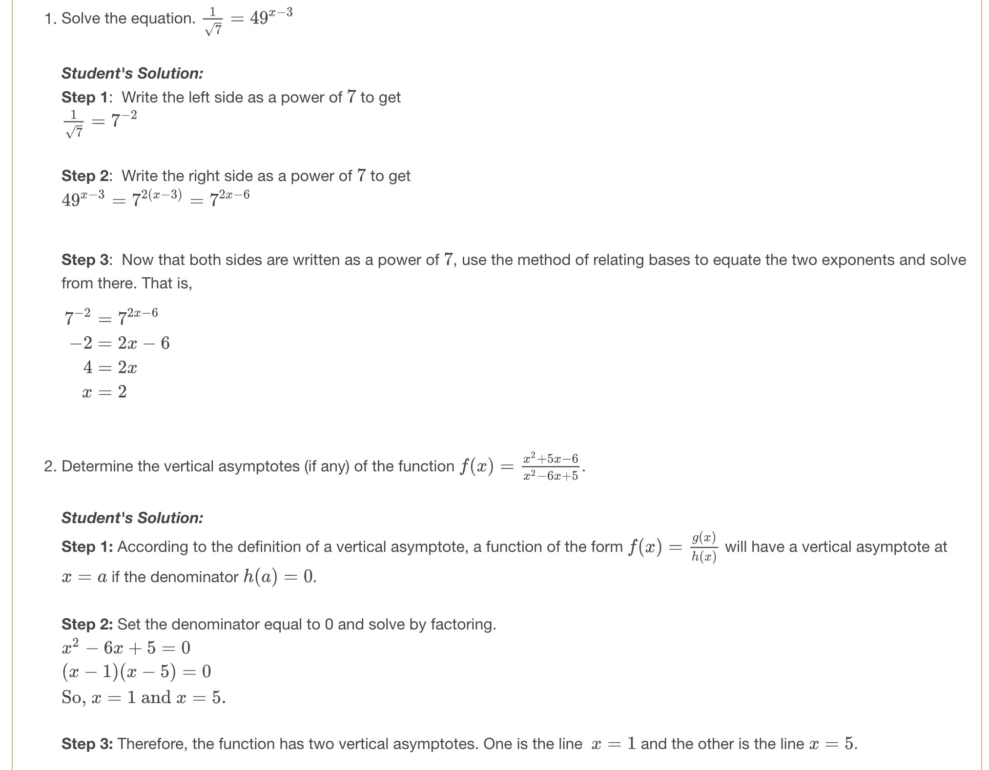 Solved Find where the person who sloved the equation went | Chegg.com