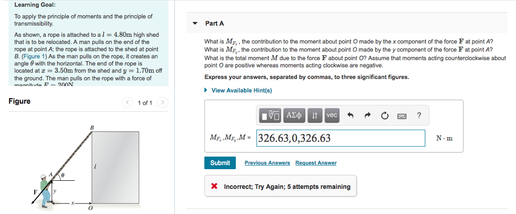 Solved Learning Goal To apply the principle of moments and | Chegg.com Solved Learning Goal To apply the principle of moments and | Chegg.com