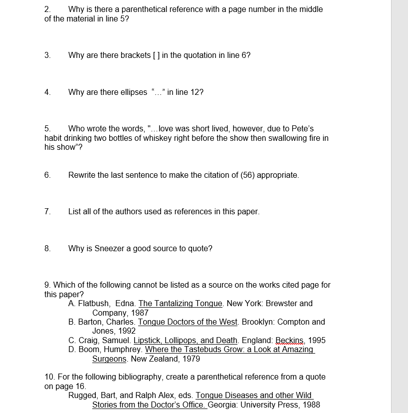 Use the following excerpt of a paper to answer the | Chegg.com