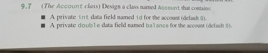 Solved 9.7 (The Account class) Design a class named Account | Chegg.com