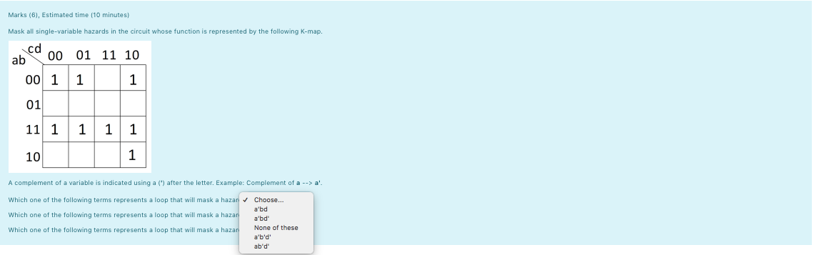 Solved Marks (6), Estimated time (10 minutes) Mask all | Chegg.com