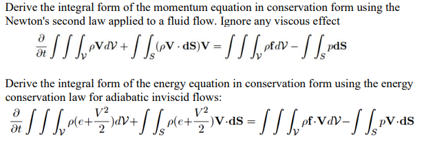 Solved Derive the integral form of the momentum equation in | Chegg.com