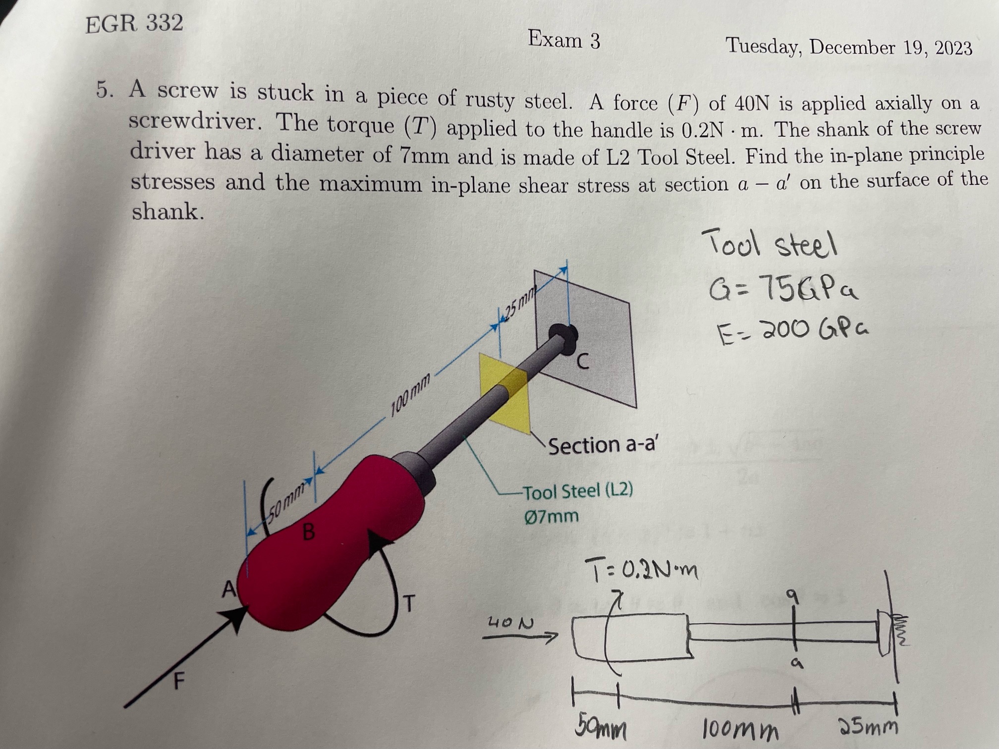 Solved 5. A screw is stuck in a piece of rusty steel. A | Chegg.com