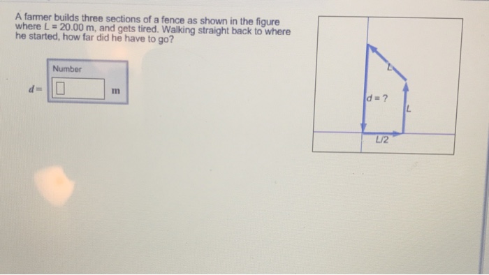 Solved A farmer builds three sections of a fence as shown in | Chegg.com