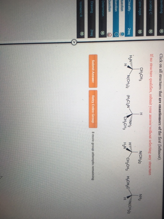 Solved Click on all structures that are enantiomers of the | Chegg.com