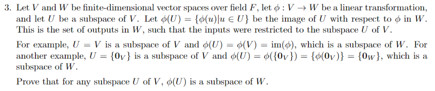 Solved 3. Let V and W be finite-dimensional vector spaces | Chegg.com