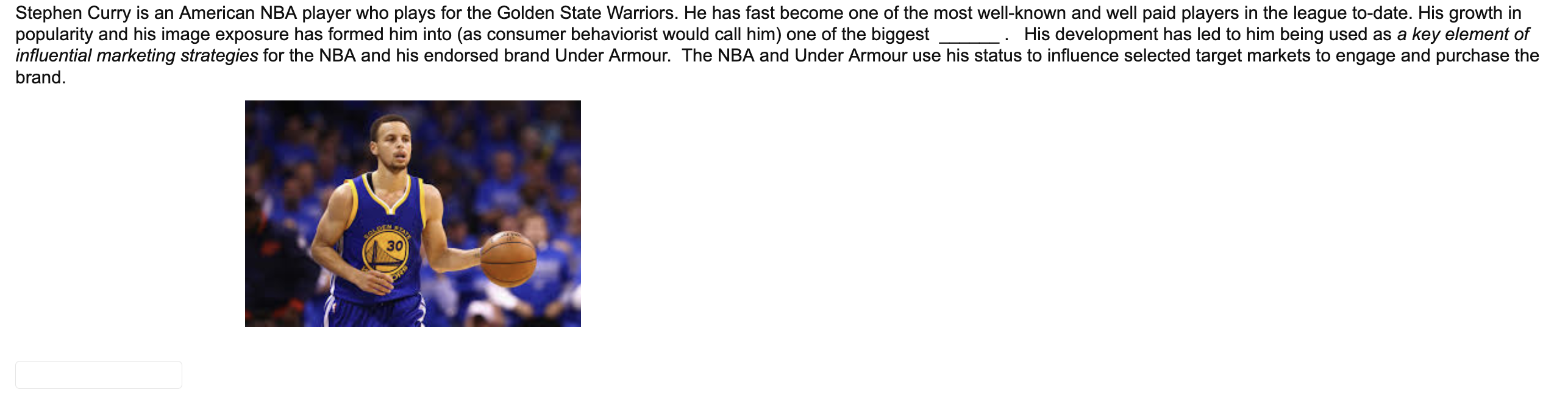 Solved Stephen Curry is an American NBA player who plays for | Chegg.com