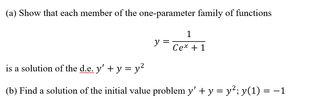 Solved (a) Show that each member of the one-parameter family | Chegg.com