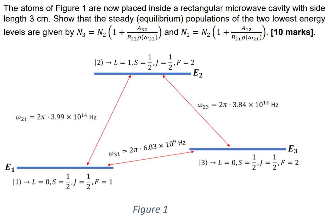 Solved The atoms of Figure 1 are now placed inside a | Chegg.com