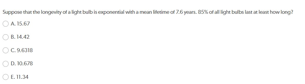 Solved Suppose that the longevity of a light bulb is | Chegg.com Solved Suppose that the longevity of a light bulb is | Chegg.com