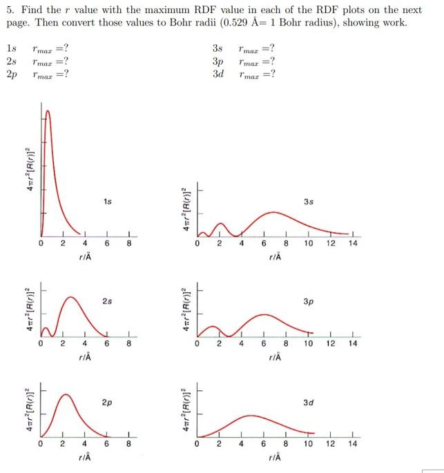 5. Find the r value with the maximum RDF value in | Chegg.com