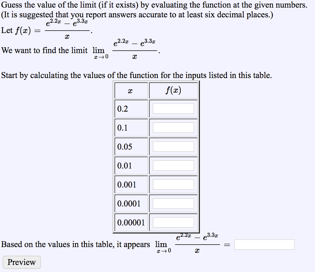 Solved Guess The Value Of The Limit If It Exists By