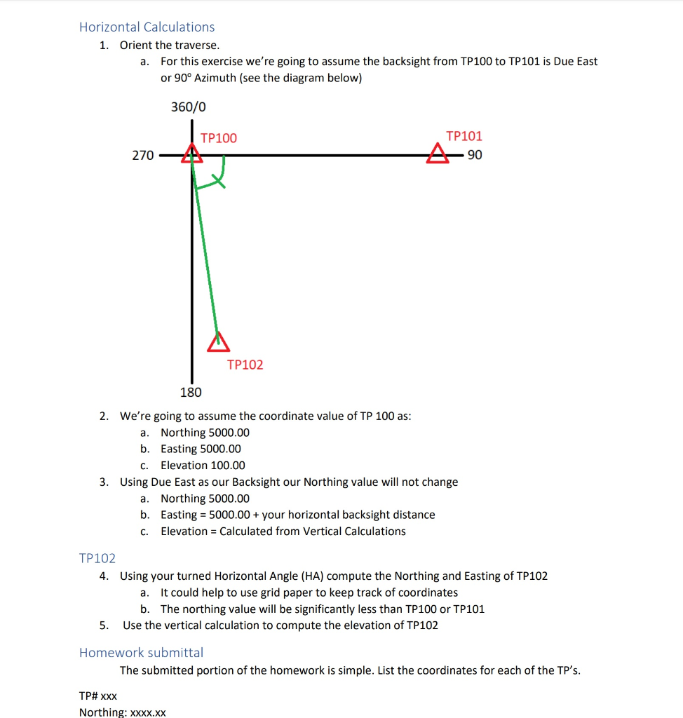 How-To Calculate Traverse Information Calculating | Chegg.com