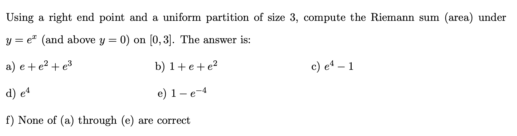 Solved Using a right end point and a uniform partition of | Chegg.com