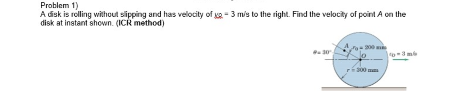Solved Problem 1) A disk is rolling without slipping and has | Chegg.com