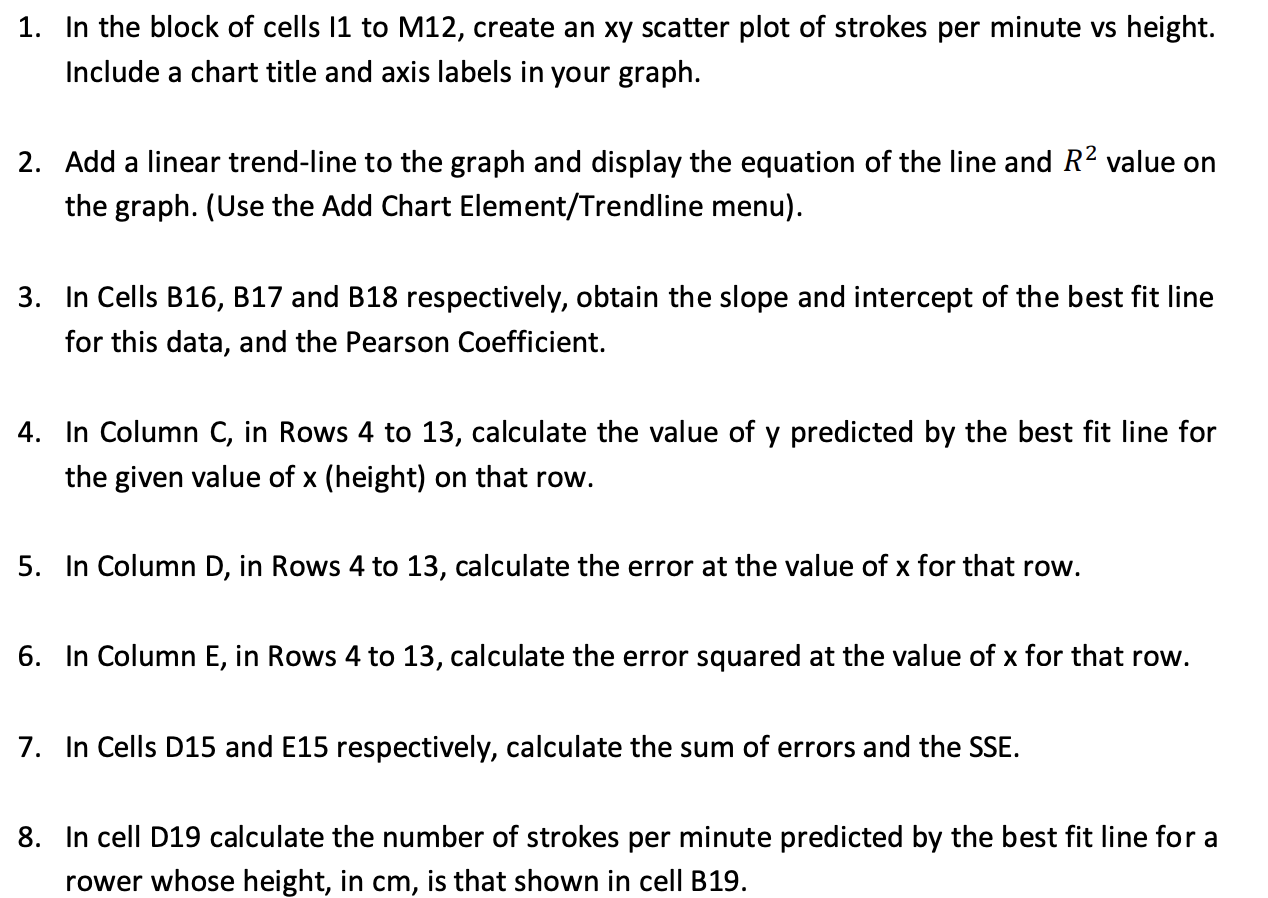 Solved 1. In the block of cells I1 to M12, create an xy | Chegg.com