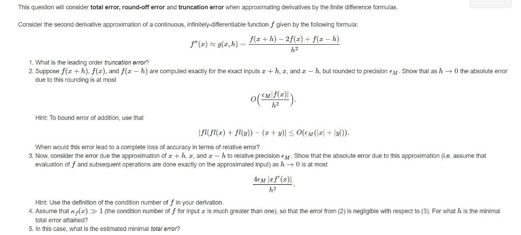 Solved This Question Will Consider Total Error Round Off 5703