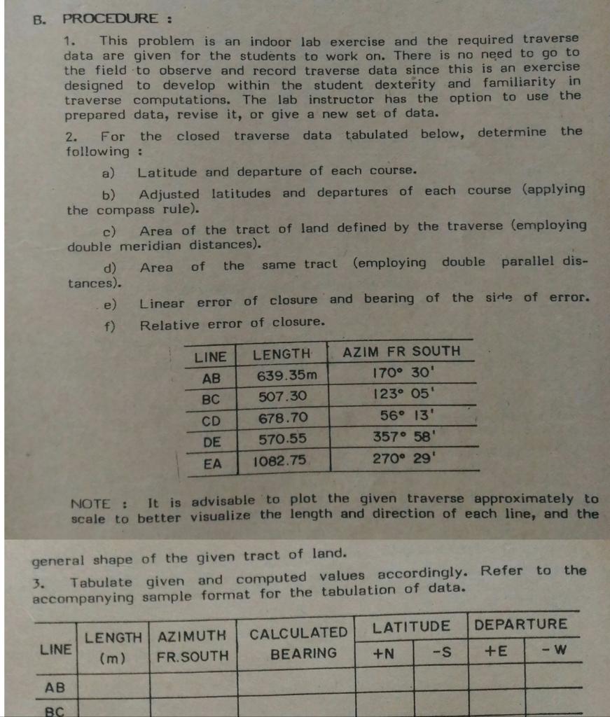 Solved B. PROCEDURE : 1. This problem is an indoor lab | Chegg.com