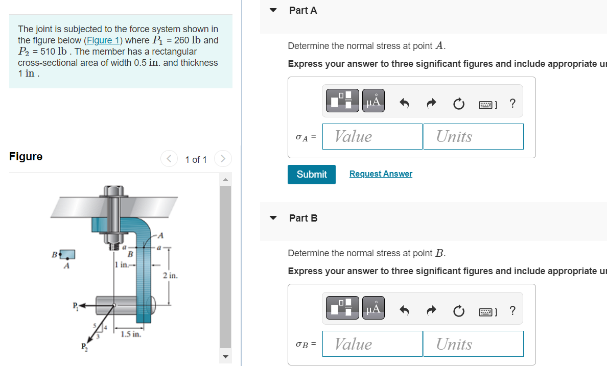 Solved The joint is subjected to the force system shown in | Chegg.com