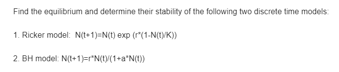 Solved Find the equilibrium and determine their stability of | Chegg.com
