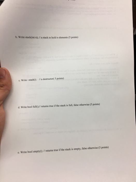 Solved 4. Write a stack class using an array (from the heap | Chegg.com