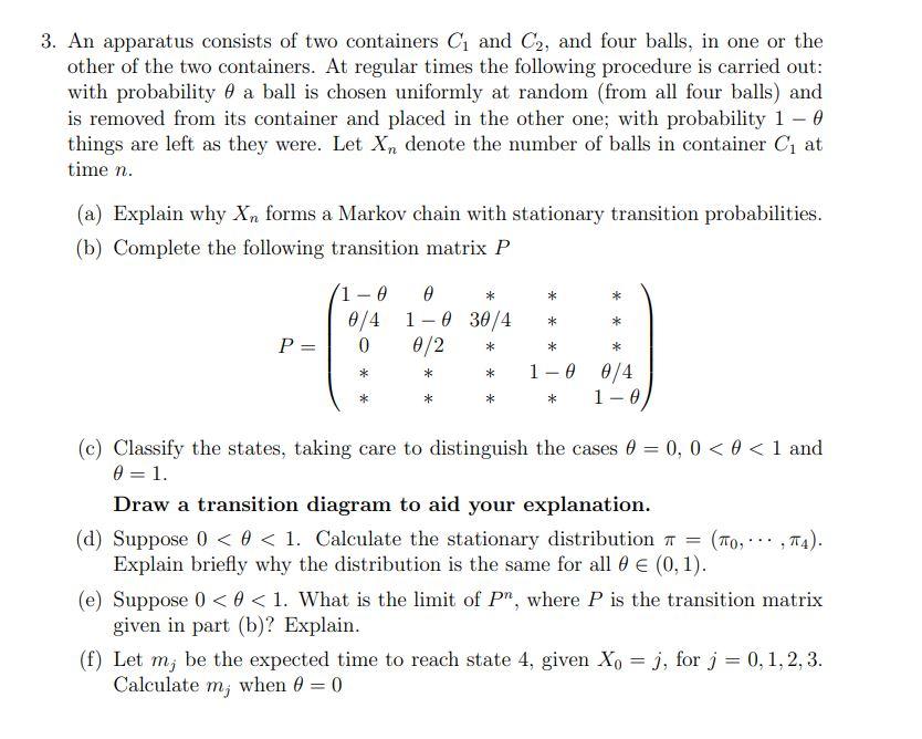 3. An apparatus consists of two containers C and C2, | Chegg.com