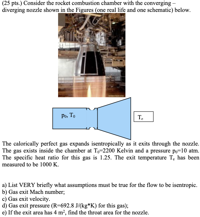 (25 pts.) Consider the rocket combustion chamber with | Chegg.com