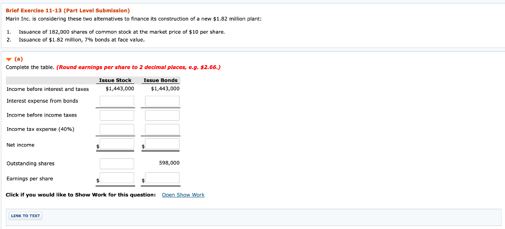 Solved Brief Exercise 11-13 (Part Level Submission) Marin | Chegg.com Solved Brief Exercise 11-13 (Part Level Submission) Marin | Chegg.com