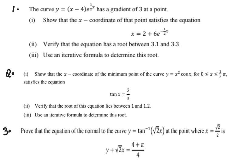 Solved 1. The curve y = (x – 4)ež* has a gradient of 3 at a | Chegg.com