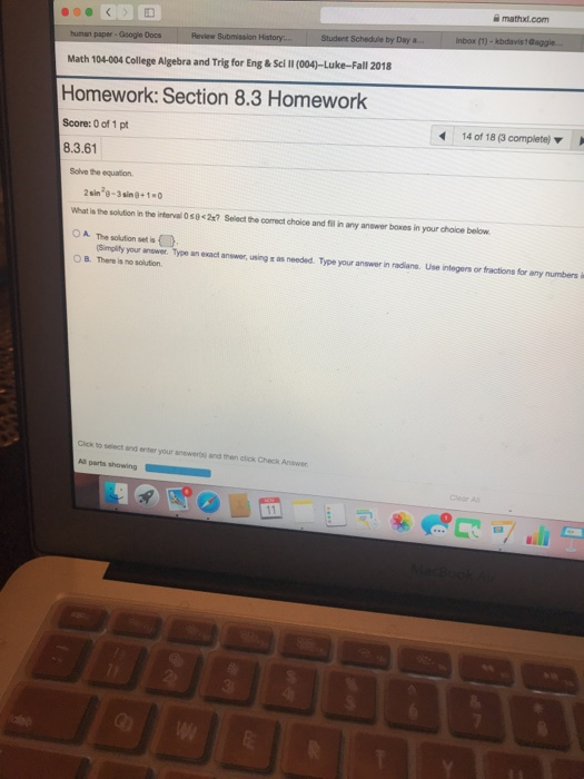 Solved mathxl.com Math 104-004 College Algebra and Trig for | Chegg.com