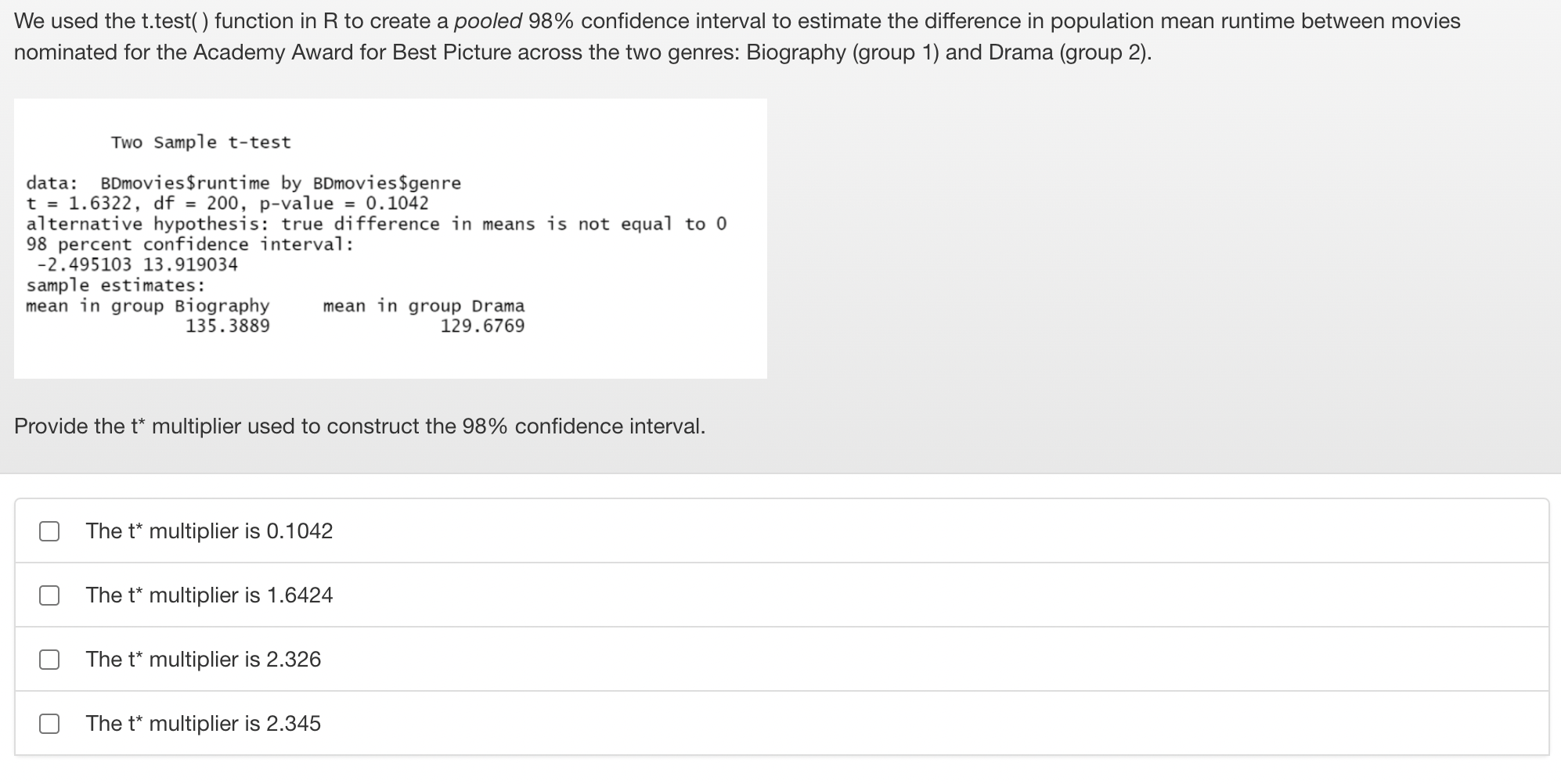 Solved We are interested in learning about movies that have | Chegg.com