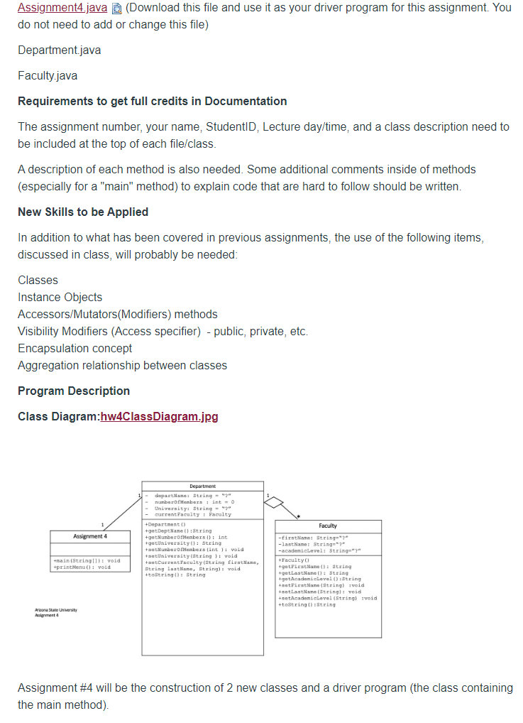 Assignment4.java D (Download this file and use it as | Chegg.com