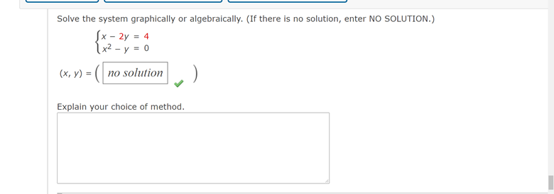 Solved Solve the system graphically or algebraically. (If | Chegg.com