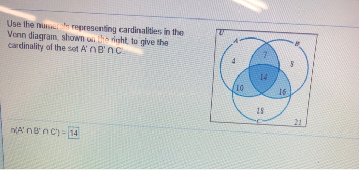 Solved Use the numerals representing cardinalities in the | Chegg.com