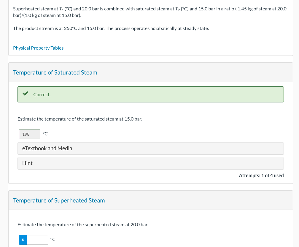 Solved Superheated steam at T1 (°C) ﻿and 20.0 ﻿bar is | Chegg.com