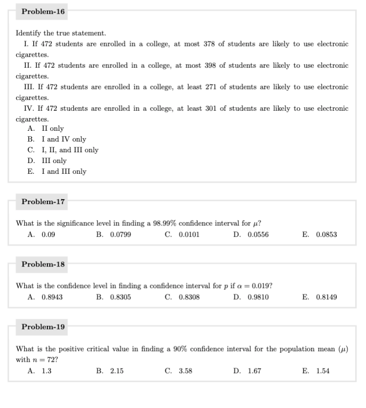 Solved Use the following statement for Problems 11 through | Chegg.com