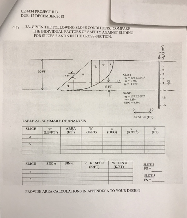 1. GIVEN THE FOLLOWING SUBSURFACE PROFILE ANSWER | Chegg.com