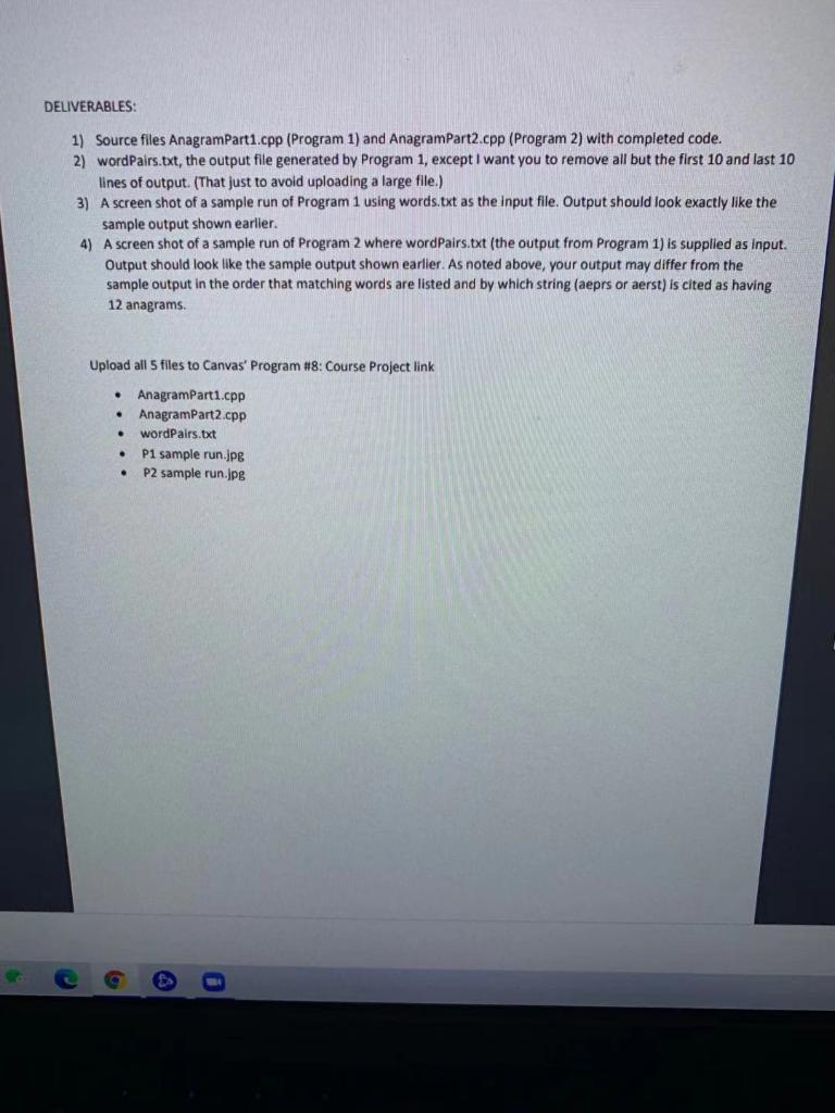 Solved Anagram Solver This project involves writing an | Chegg.com