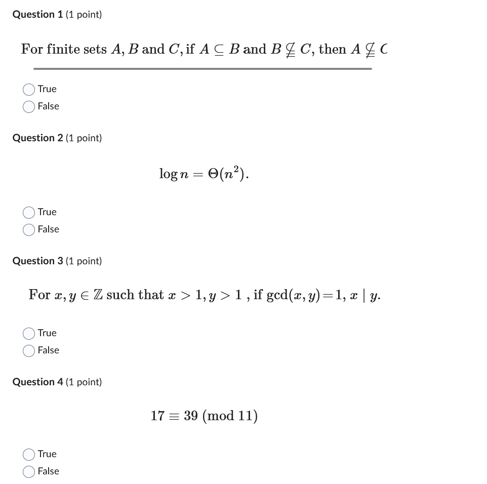 Solved For finite sets A,B and C, if A⊆B and B⊈C, then A⊈C | Chegg.com