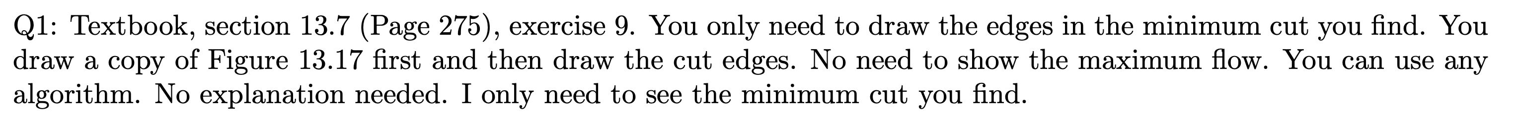 Solved Q1: Textbook, section 13.7 (Page 275), exercise 9. | Chegg.com