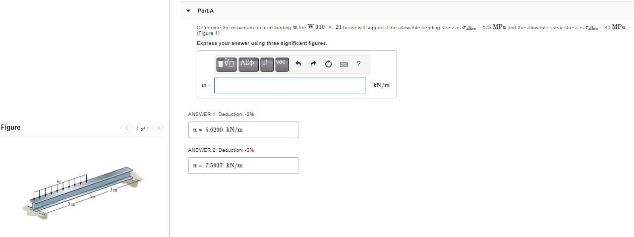 Solved Part A Determine the maximum uniform loading the W | Chegg.com