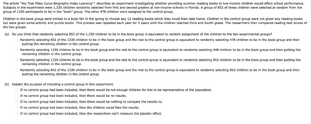 Solved The article "Yes That Miley Cyrus Biography Helps | Chegg.com