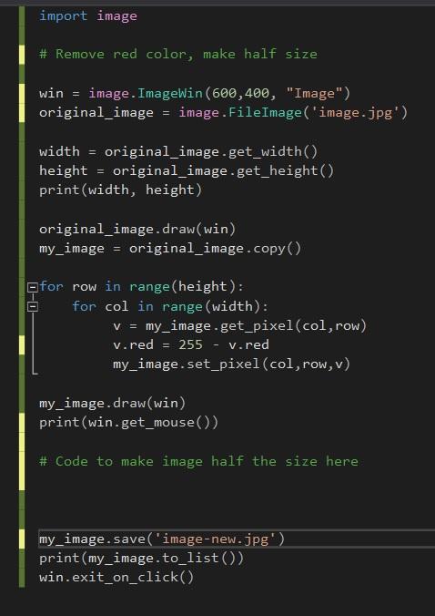 Using Cimage Module In Python Add Code To Make The 