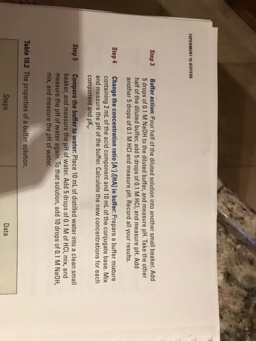 Solved EXPERIMENT 10 BUFFERS ample 3 Examine the buffer | Chegg.com