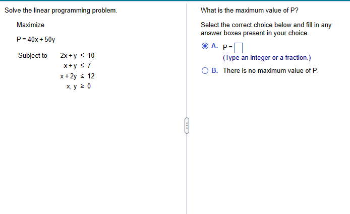 Solved Solve the linear programming problem. Maximize and | Chegg.com