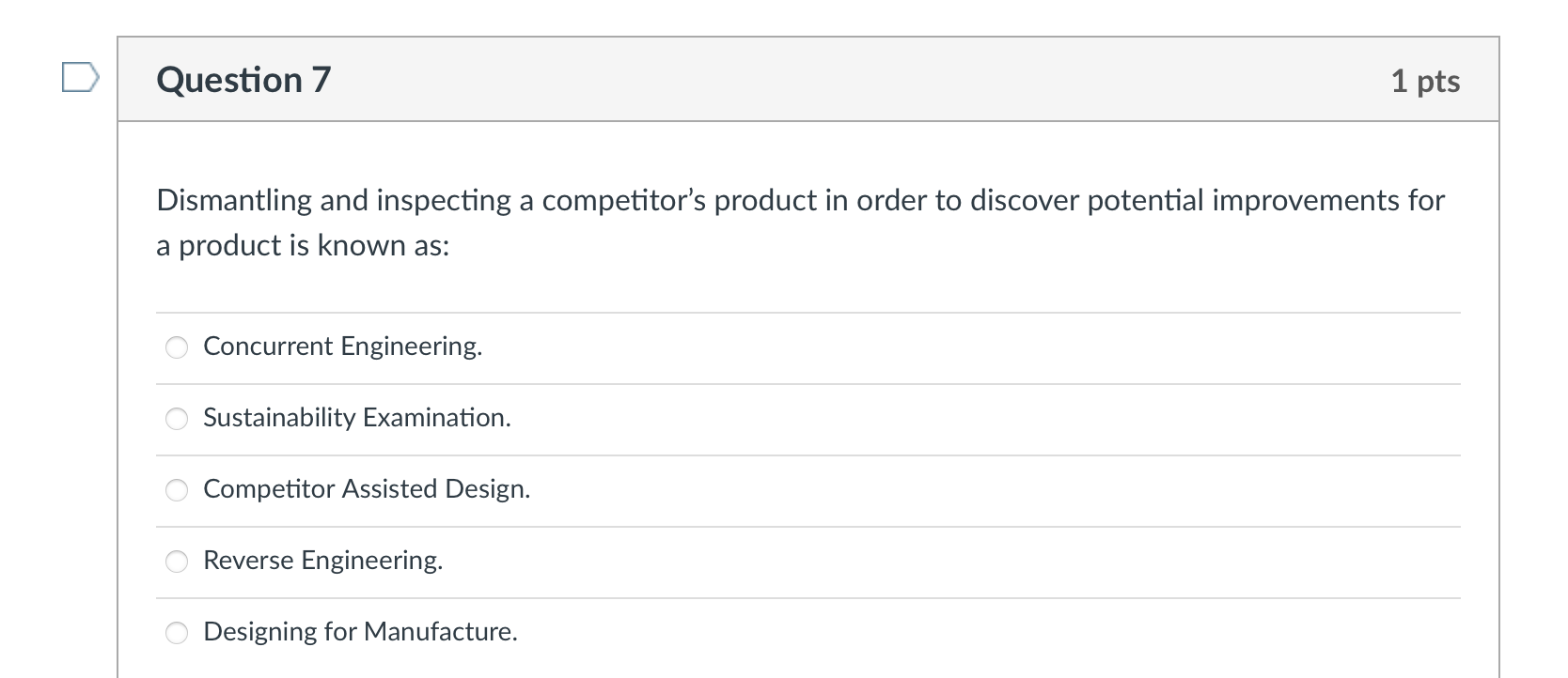 Solved Dismantling and inspecting a competitor's product in | Chegg.com